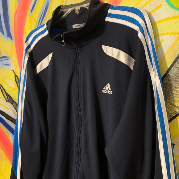 adidas | Jackets & Coats | Adidas Climalite Logo Three Stripe Track ...